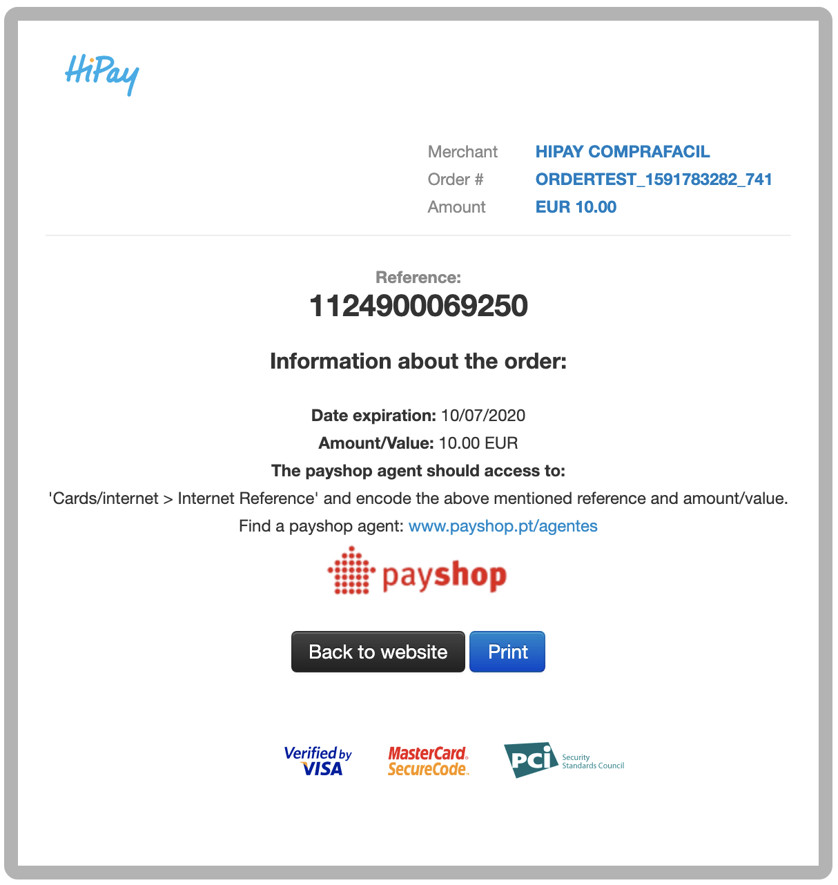 Payshop - Developer | HiPay